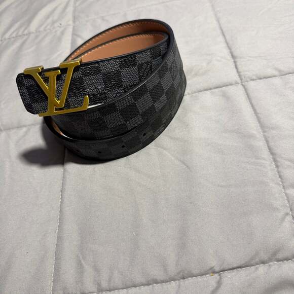 Louis Vuitton | Accessories | Louis Vuitton Black Checkered Mens Belt ...